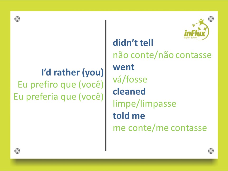 Um uso diferente do "I'd rather"